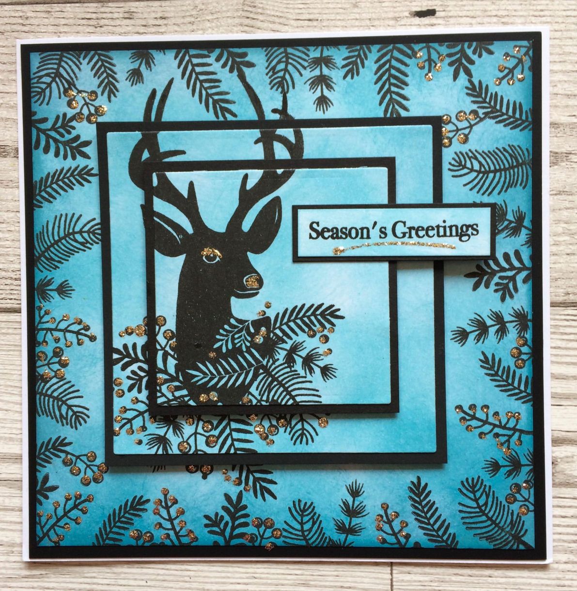 Happy Christmas using Woodware Stamps