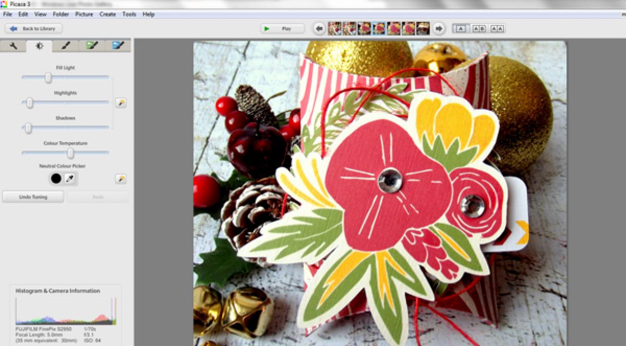 Photo Editing with Picasa - Improve Photographs of your Handmade Cards