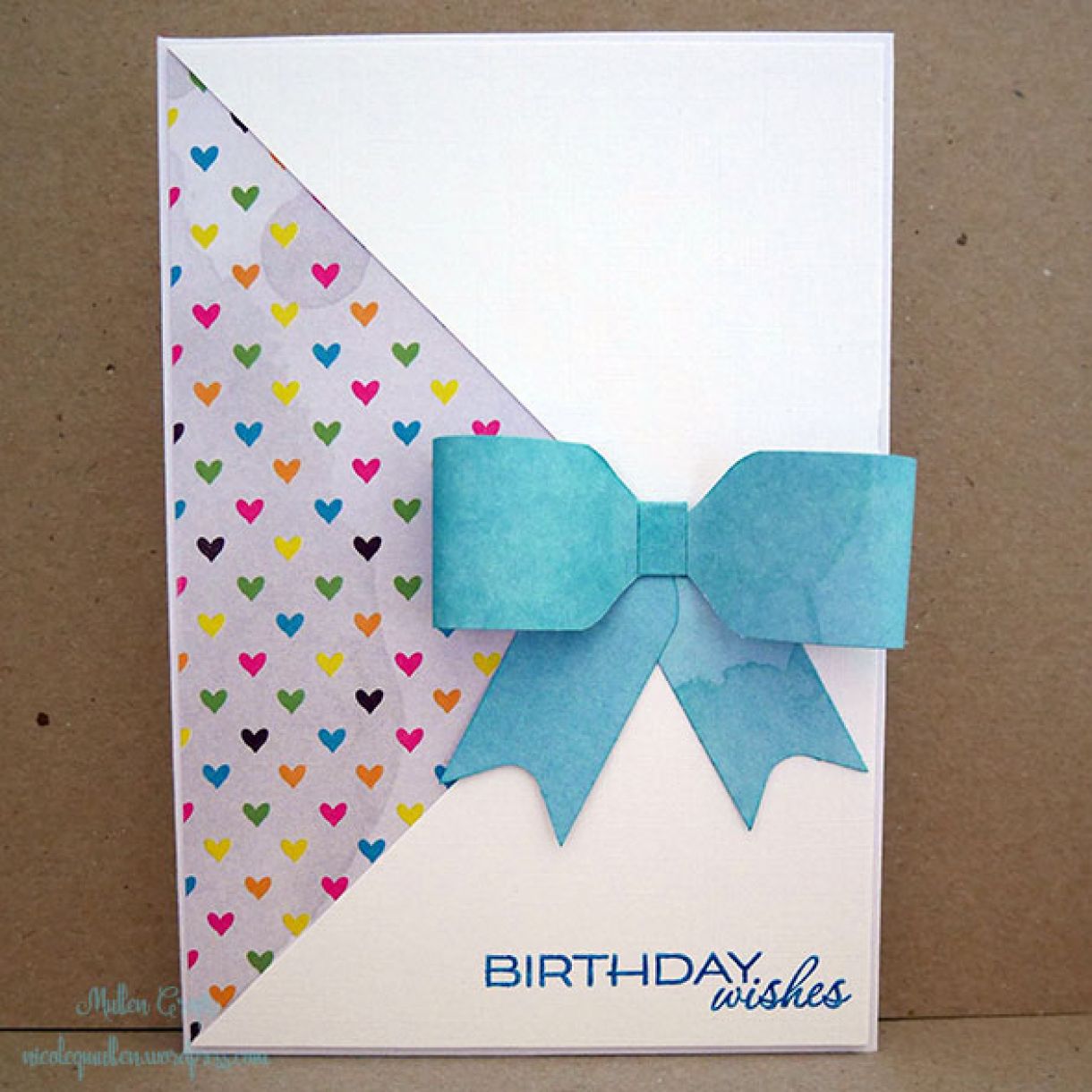 Bow Birthday Card with Patterned Paper